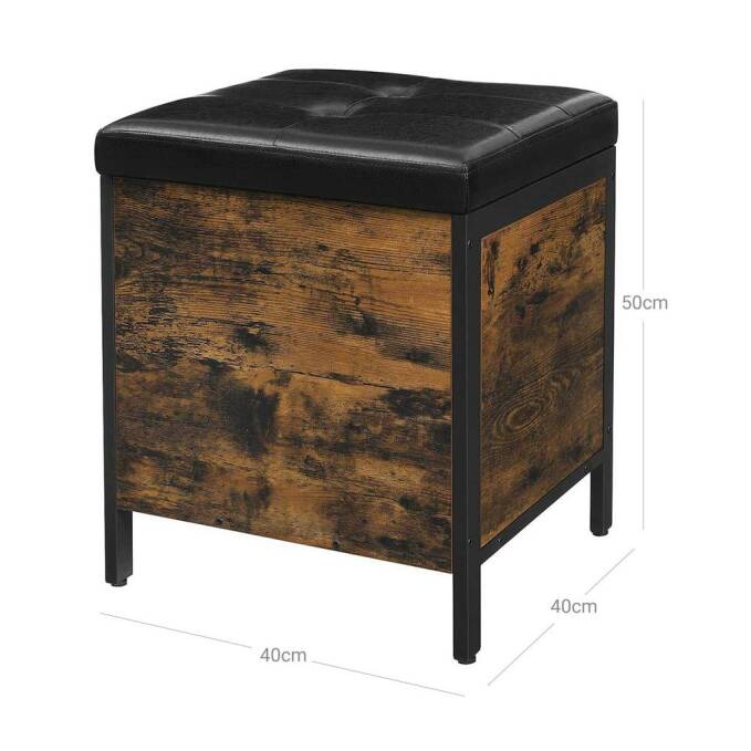 Kompakt sittebenk med oppbevaringsplass – industriell design, 40 × 40 × ...