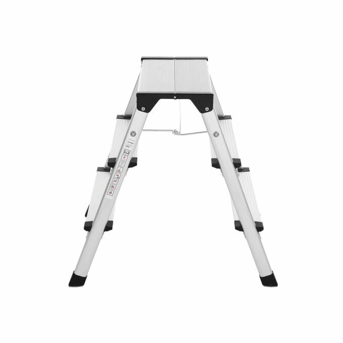 Kompakt trappestige i aluminium – sammenleggbar, 62 cm, maks 150 kg ...